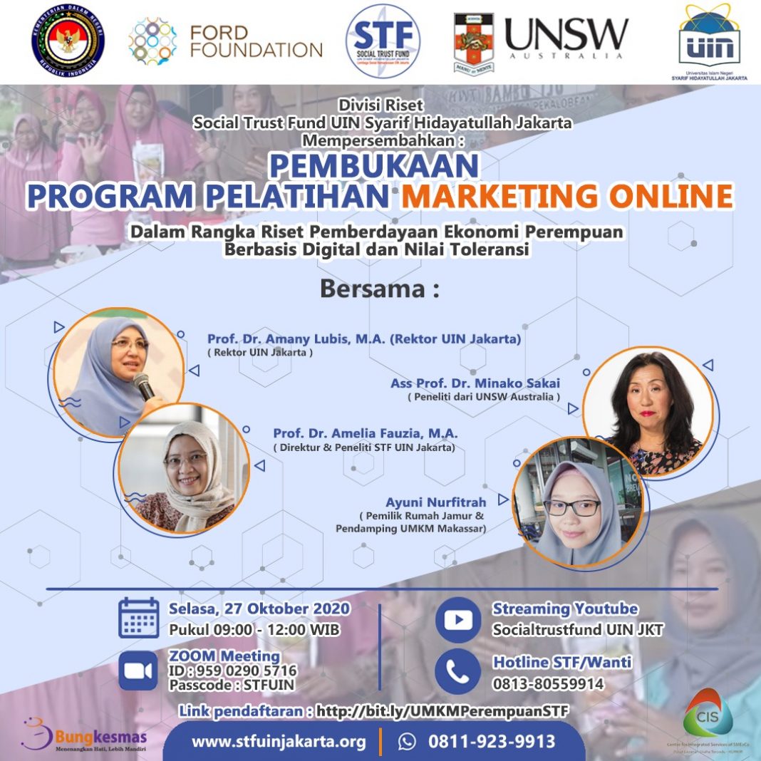 Pelatihan Digital/Marketing Online Bagi Perempuan Pelaku UMKM | STF UIN Jakarta
